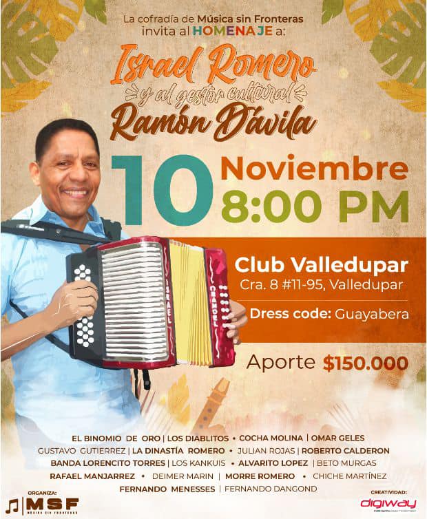 Israel Romero, será homenajeado en Valledupar – Estampas Vallenatas del ...
